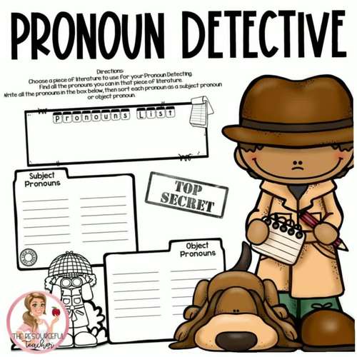 Pronoun Detective - Pronoun Activity by The Resourceful Teacher | TPT