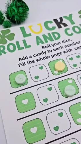 St Patrick's Day Printable Game Dice Roll Party Patty's Lucky Party ...