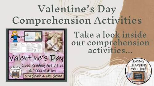 Valentines Day Close Reading Comprehension Activities | 5th Grade & 6th ...