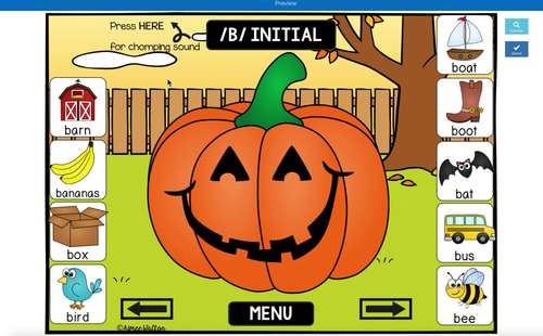 Feed the Pumpkin Interactive Articulation Boom Cards™ by Aimee Walton
