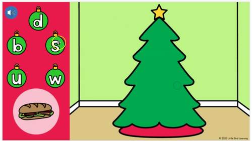 Christmas Digital Word Building - Short Vowels | Google Slides | Spelling