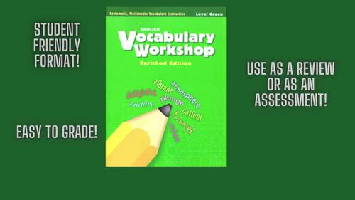 Sadlier Vocabulary Workshop 3rd Grade (GREEN) Quiz Unit 6 by Teacher ...