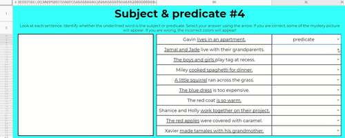 Digital Grammar Pixel Picture Subject and Predicate Distance Learning