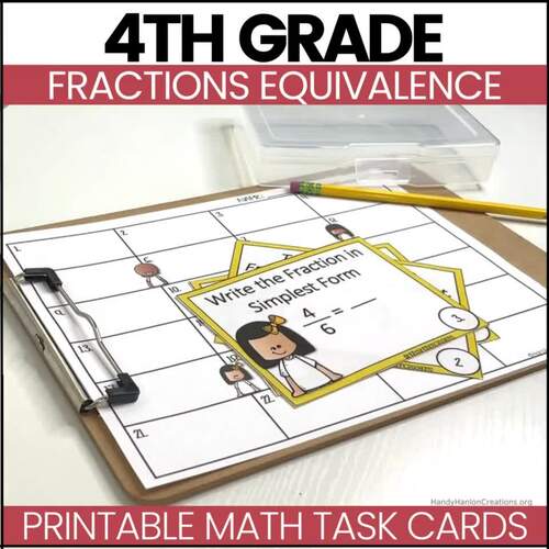 4th Grade Go Math Chapter 6 Fractions Equivalence by Handy Hanlon Creations