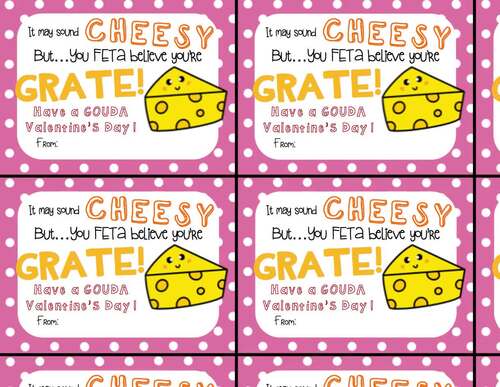 Cheez-It / Cheese Valentine's Day Gift Tag- It may sound cheesy but you ...