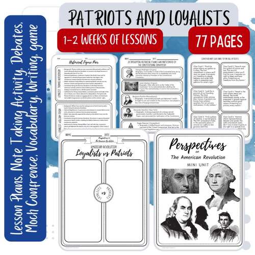 Early American History: Loyalists and Patriots of the American Revolution