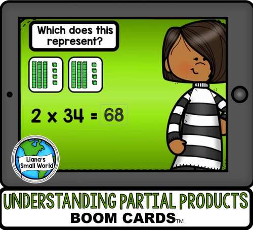 Understanding Partial Products | Digital Task Cards by Liana's Small World