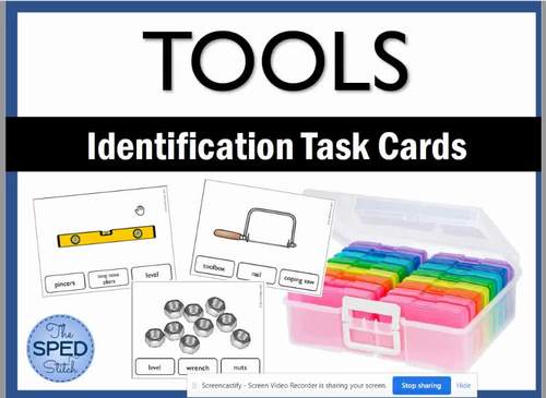 TOOLS Functional Vocabulary Task Cards - Identification and Definition ...