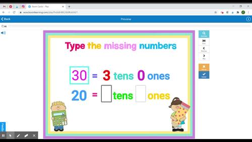 Place Value Groups of Ten Within 100 Boom Cards 1st Grade Math | TPT