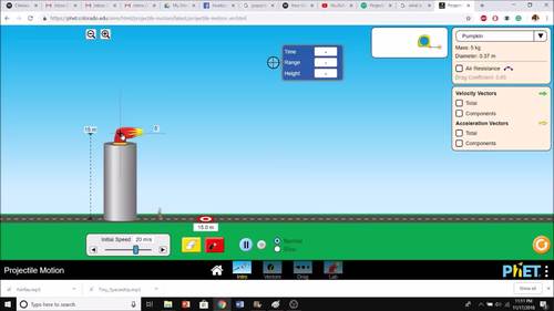 Projectile Motion Inquiry Lab (Phet Simulation) | Physics by Physics Burns