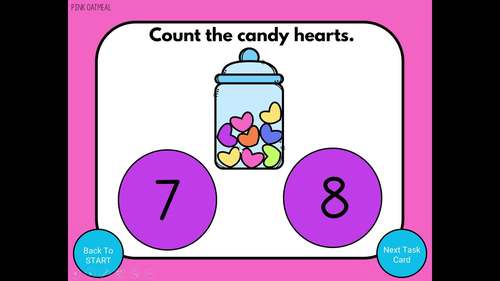 Valentine's Day Counting Digital Movement Game by Pink Oatmeal | TPT