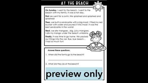 Reading Comprehension Passages & Questions 2nd Grade - Reading Fluency ...