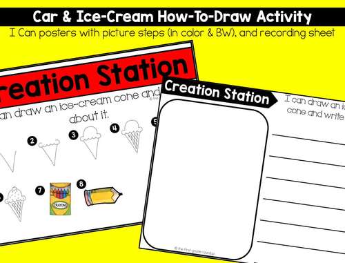 August Craftivity and Directed Drawing Creation Station for Kindergarten