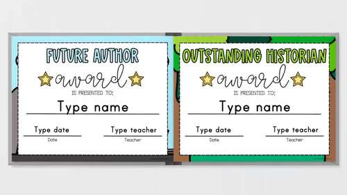 Editable 50 Moving Up Awards End of the Year Canva Template Certificate ...