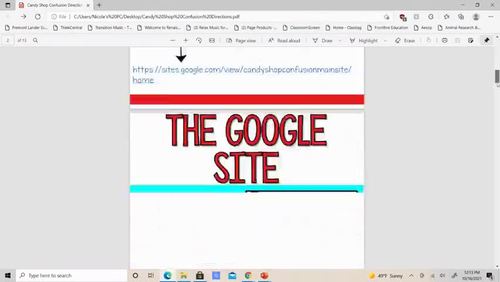 3rd Grade Multiplication Division and Area Candy Shop Escape Room