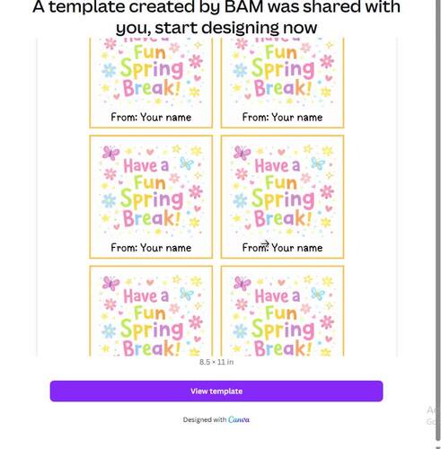 Editable Spring Break Gift Tags | Have a Fun Spring Break Student Treat ...