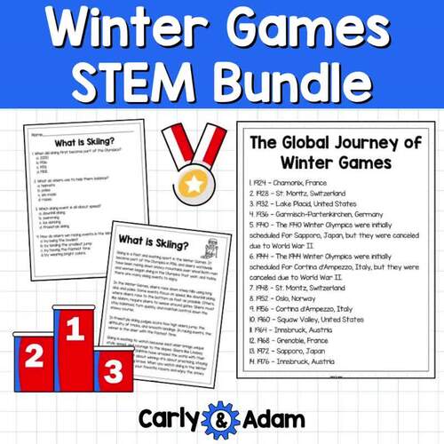 K-2 Winter Games STEM Activities 2026 BUNDLE Kindergarten, 1st Grade ...
