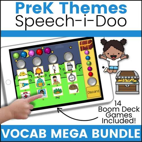 PreK Themes MEGA BUNDLE | Digital Cariboo | Speech-i-Doo | Vocabulary Games
