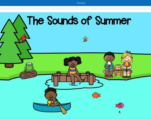 The Sounds of Summer Boom Cards Speech Language Therapy Listening Activity