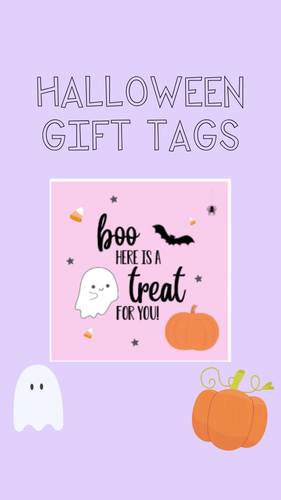 Pink Halloween Gift Tags - Gifts for Students - Spooky Season - Pastel