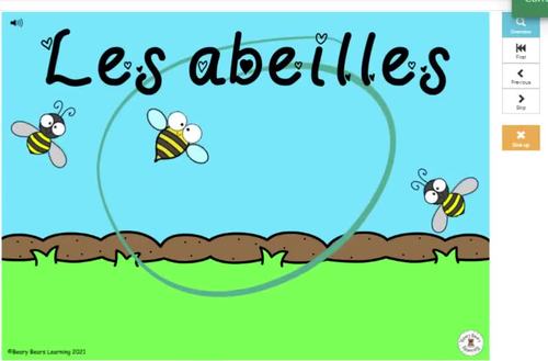FRENCH COUNTING TO 25 ANIMALS INSECTS SPRING| Boom Cards | Abeilles ...