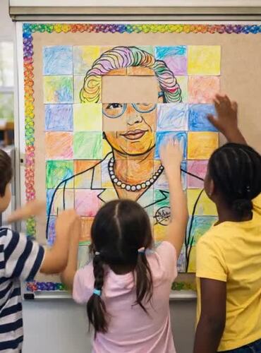 Katherine Johnson Collaborative Coloring Poster | Black History Month ...