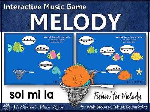 Solfege Sol Mi La Interactive Melody Game {Fishin'} by Linda McPherson