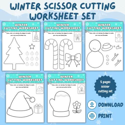 Winter Cutting Practice | Cutting Practice Christmas | Christmas ...