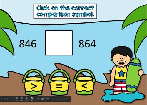 Compare Numbers to 4 Digits Printable & Digital Math Task Cards | TPT