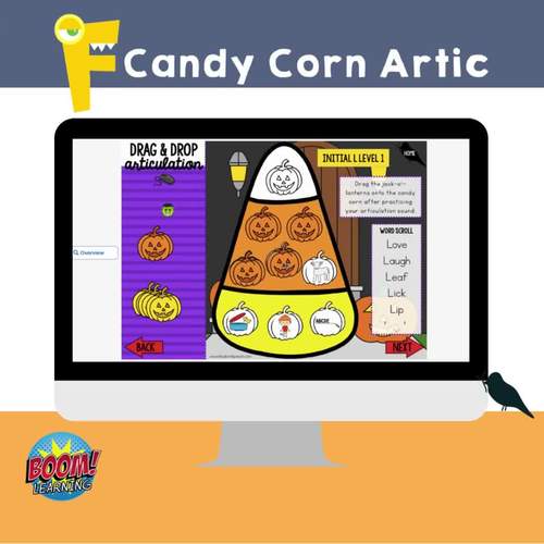 F Candy Corn Boom Cards™ & Printable Dot Art Articulation Halloween ...