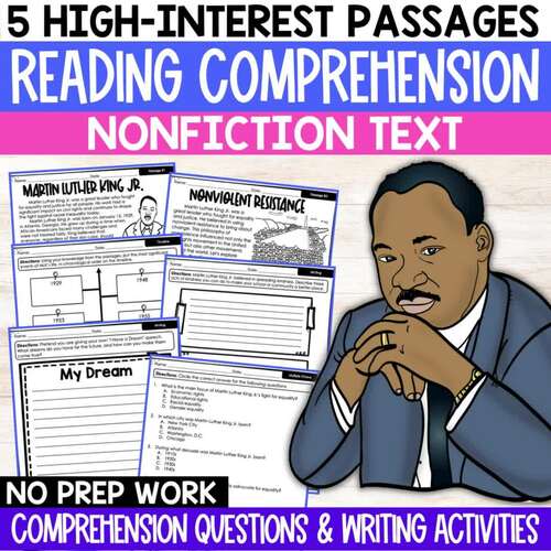 Martin Luther King Jr. Reading Comprehension Packet, MLK Day Activities ...