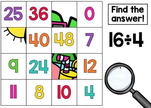 Mixed Multiplication & Division Fact Fluency Mystery Picture Math Boom ...