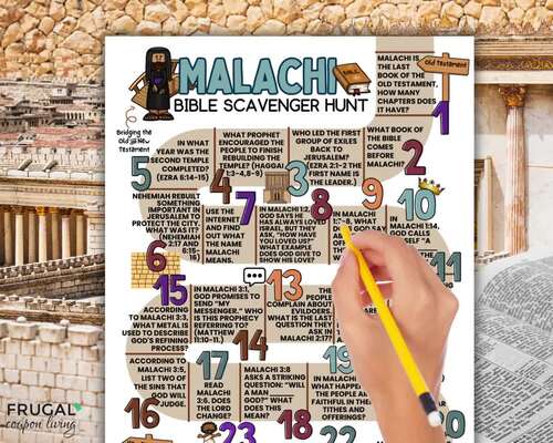 The Book of Malachi Activity Printable, Malachi Bible Scavenger Hunt Trivia