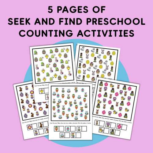 Easter I Spy Counting Sheets | Printable Math Activity for Preschool ...