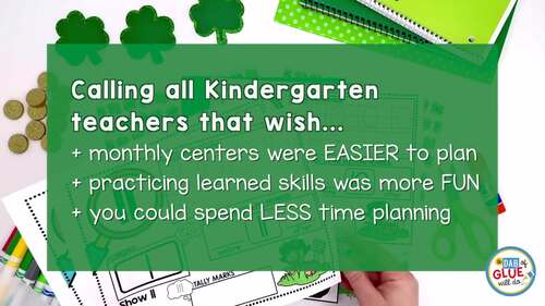March, St Patricks Day Centers, Games & Write the Room: Kindergarten ...