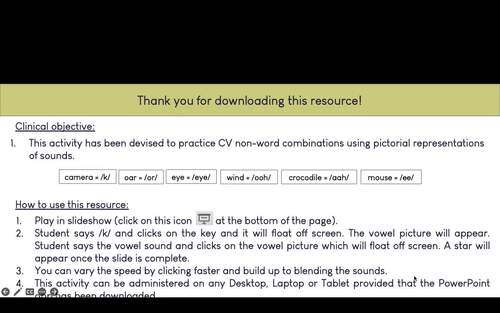 Articulation game for FRONTING with CV non-words - version 1 - NO PREP!