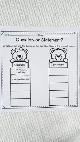 Question or Statement? – Cut and Paste Sorting Activity by Taketing Academy