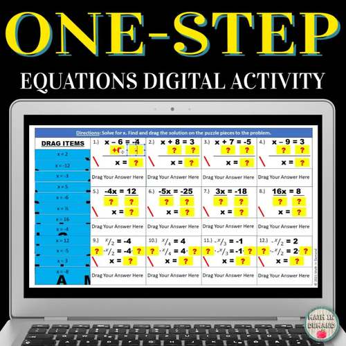 One-Step Equations Hidden Message Digital Activity in Google Slides