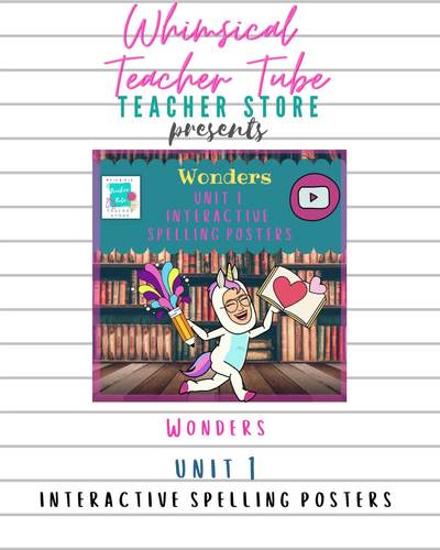 Wonders Unit 1 Interactive Spelling Posters | TpT