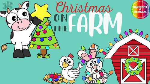 Christmas on the Farm Clipart - Farm Animal Clipart - Christmas Clipart
