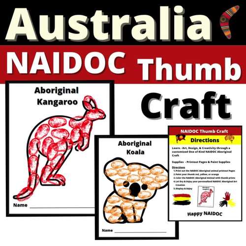 NAIDOC Week Aboriginal Thumbprint Craft Activity Paint Australia by ...