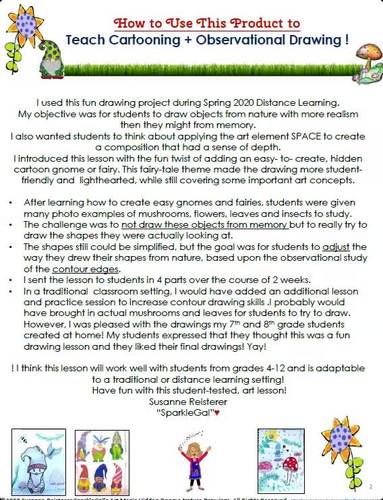 How to Draw Hidden Gnomes! Middle School Nature Drawing + Cartooning Lesson