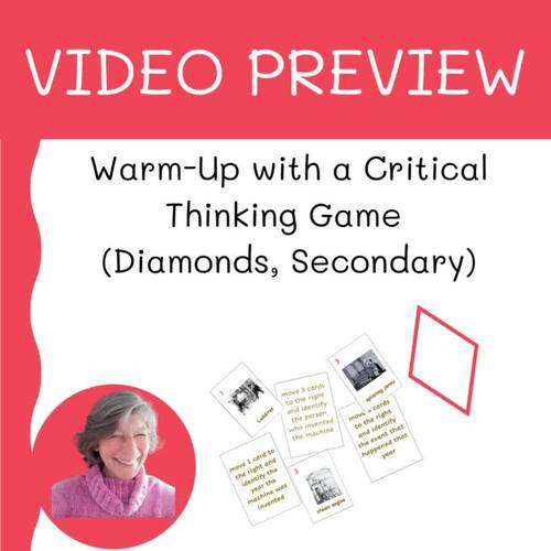 Warm-up with a Critical Thinking Game (Diamonds, Secondary) | TPT