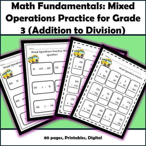 Math Fundamentals: Mixed Operations Practice for Grade 3 (Addition to ...