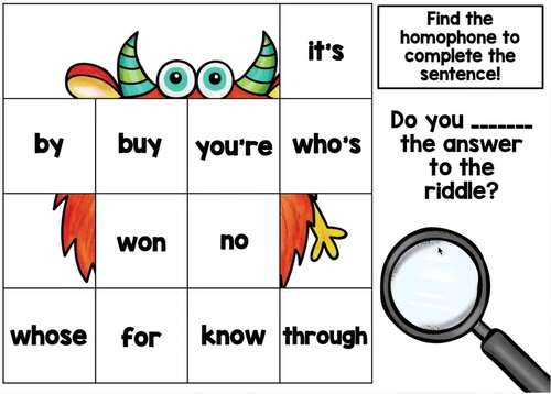 Homophones Mystery Pictures Vocabulary Boom Cards by 3rd Grade Engaged