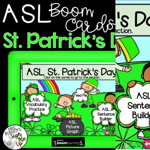 ASL St. Patrick's Day Boom Cards by Mrs Burgen's Sign Me Up | TPT