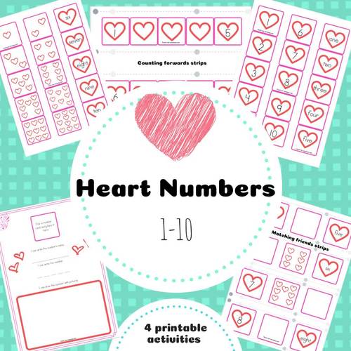 Heart Numbers Pack by Teach me Store | TPT