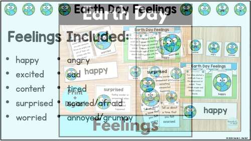 Earth Day Feelings or Emotions Activities for Speech & Language Therapy ...
