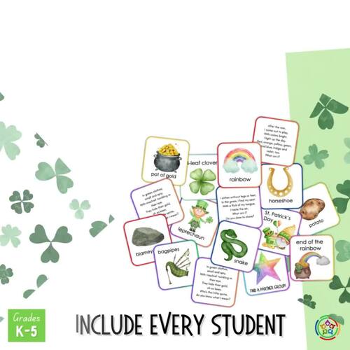 Partner Pairing Cards | St. Patrick's Day | Inference Riddles | Management