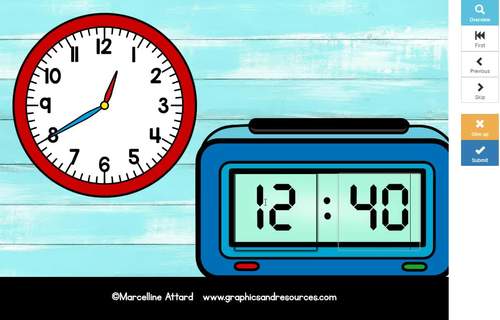 TELLING TIME TO THE NEAREST 5 MINUTES BOOM CARDS DISTANCE LEARNING MATH